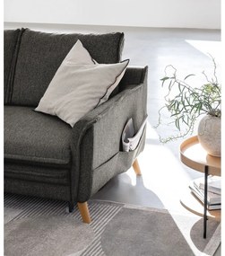 Tmavě šedá rozkládací rohová pohovka (levý roh) Charming Charlie – Miuform