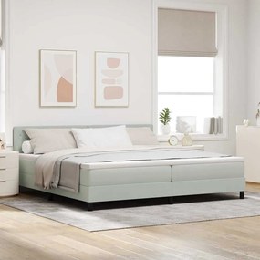 Postel s boxspringem s matrací Světle šedá 200 x 200 cm samet 3339128