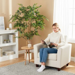 HOMCOM 150 cm umělý banyán do interiéru, dekorativní umělá rostlina v plastovém květináči se solidním dřevěným kmenem — do domu, kanceláře, obývacího…
