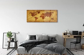 akrylový obraz Starý hnědý mapa 120x60 cm
