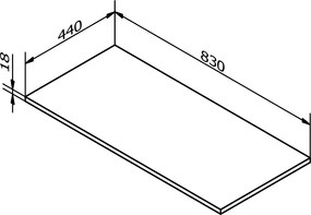 Sapho ODETTA deska DTDL 830 x 18 x 440 mm dub alabama DT083-2222