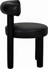 Designová jídelní židle Leith umělá kůže černá