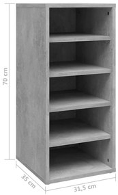 Botníky 2 ks betonově šedé 31,5 x 35 x 70 cm kompozitní dřevo
