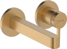 Hansgrohe Finoris - Umyvadlová baterie pod omítku, s výpustí, 2-otvorová instalace, EcoSmart, kartáčovaný bronz 76051140