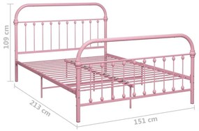 Petromila Rám postele růžový kov 140 x 200 cm