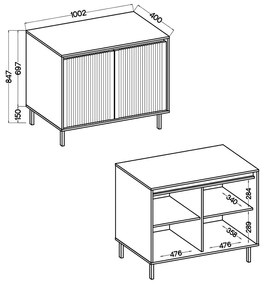 OSAKA e | komoda 2F | 100,2 cm | dub evoke