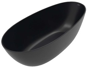 Villeroy & Boch Antao - Volně stojící vana 170x75 cm, SilentFlow, Quaryl, Pure Black UBQ170TAO7TV-R7