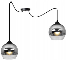 Závěsné svítidlo Bergen Spider, 2x chromové/transparentní skleněné stínítko (fi 15cm)