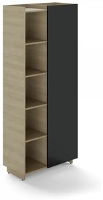 Kombinovaná skříň Trevix 90 x 46 x 213 cm, pravá / Dub pískový a černá