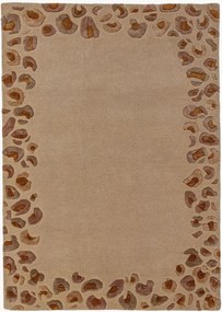Ručně všívaný koberec's nízkým vlasem Leopard Frame
