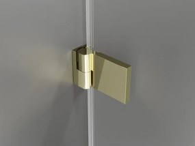 Mexen Lunar-B, výklopný sprchový kout levý 80 x 80 cm, 8mm čiré sklo, zlatý profil, 832-080-080-50-00-L