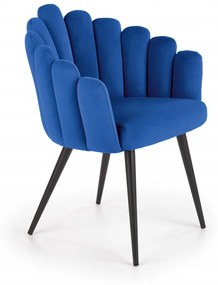 Čalouněná jídelní židle K410, tmavě modrá