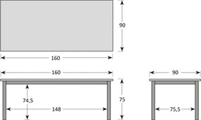 Doppler TEE - zahradní hliníkový stůl 160 cm - (N376) POSLEDNÍ KUS
