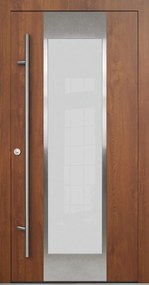 Vchodové dveře s ocelovým opláštěním FM Turen model DS08 Orientace dveří: Levé, otevírání dovnitř, Dekor: Zlatý dub, Standardní rozměr dveří včetně rámu: 98 cm x 208 cm - vnější rozměr rámu