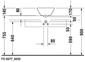 Duravit Starck 1 - Umyvadlová mísa bez otvoru pro baterii, Ø 33 cm, bílá 0408330000