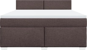 Box spring postel s matrací tmavě hnědá 180x200 cm textil 3285963