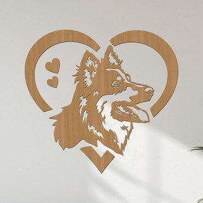 dřevo života Dřevěný obraz Chodský pes v srdci Zvolte rozměr (cm): 60x55, Zvolte barvu dekoru: Buk