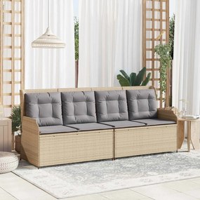 Zahradní lavice Beige a šedá polyratan 3394443