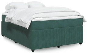 Box spring postel s matrací tmavě zelená 140x200 cm samet 3285647