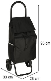 Creative Corner Nákupní taška na kolečkách s rámem 95 cm černá