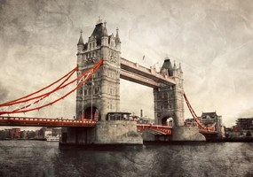 Obraz Na Plátně Tower Bridge ve stylu Retro Canvas obrazy na zeď 100x70