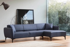 Hanah Home rozkládací modrá pohovka BELISSIMO s lenoškou vpravo 560ARE1806