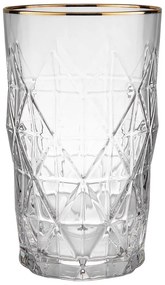 UPSCALE Sklenice na long drink se zlatým okrajem 460 ml