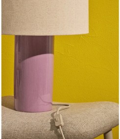 Fialová/béžová stolní lampa s textilním stínidlem (výška 52 cm) Toneric – Kave Home