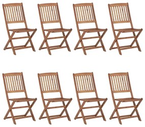 Skládací zahradní židle 8 ks masivní akáciové dřevo,  3074939