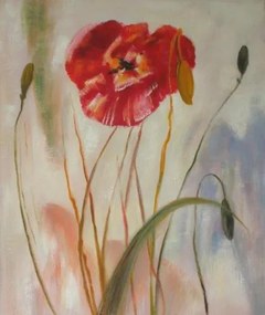 Červený květ - 90 x 60 cm