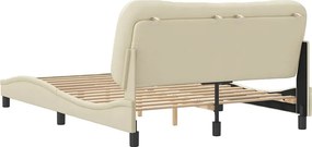 Rám postele bez matrace Hvar krémový 140 x 190 cm textil 3207770