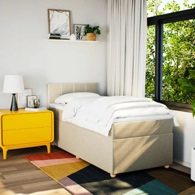 Box spring postel s matrací krémová 90x190 cm textil 3288840