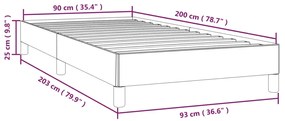 Rám postele cappuccino 90x200 cm umělá kůže