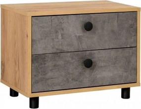 Casarredo - Komfort nábytek Botník CALEB se zásuvkami, dub kraft zlatý/tmavý kámen