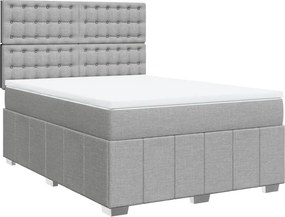 Box spring postel s matrací světle šedá 140 x 200 cm textil 3291705