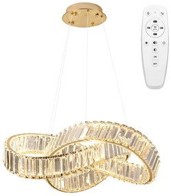 Toolight Toolight, LED závěsné svítidlo 58cm, 49W, APP1538-CP, zlatá lesklá, OSW-05474