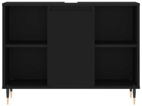 3dílný set koupelnového nábytku černý kompozitní dřevo,  3190292