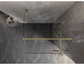 Mexen Lunar T, výklopný sprchový kout pravý 110 x 110 cm, 8mm čiré sklo, zlatý kartáčovaný - 834T-110-110-55-00-P