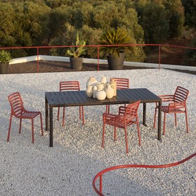 Stima Plastový rozkládací stůl TEVERE 211x100 + 64 cm terra