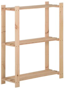 Úložný regál se 3 policemi 60 x 28,5 x 90 cm masivní borovice 327322