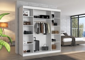 ADRK Furniture Posuvná skříň se zrcadlem AUSTIN 200 ADRK-SW-AUS-S-200