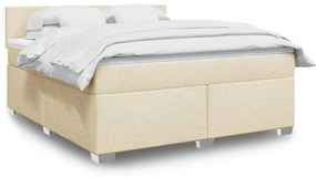 Box spring postel s matrací krémová 180x200 cm textil 3285965