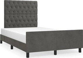 Rám postele bez matrací tmavě šedá 120x190 cm samet 3270597