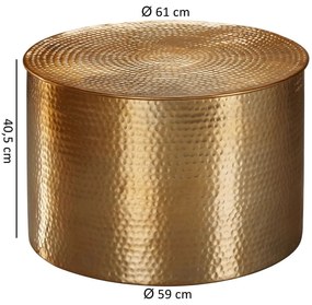 Bruxxi Konferenční stolek Faus, 61 cm, zlatá