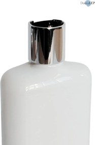 Dávkovač na mýdlo 250 ml bílý s černo-stříbrným DISC TOP LIMA