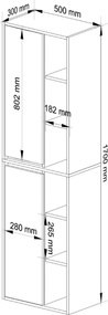 Závěsná koupelnová skříňka VAMI 50 cm - výběr z 6 provedení