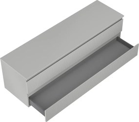 Mexen Rivel, koupelnová skříňka 160 cm s pracovní deskou, 2 zásuvky, drážkovaná, matná šedá, 91A20-16047-2-BFFC62