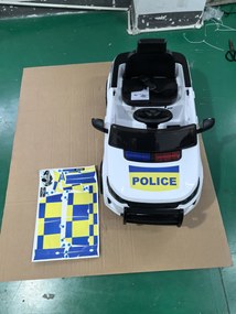 AIYAPLAY policejní elektrické auto pro děti 12 V, dálkové ovládání, bílé