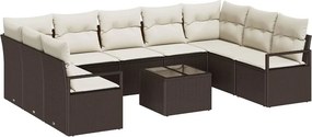 Set pohovek 10 ks Hnědá polyratan 3346548