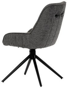 AUTRONIC Židle jídelní a konferenční, tmavě šedá látka, černé kovové nohy,  otočná P90°+ L 90° s vratným mechanismem - funkce res